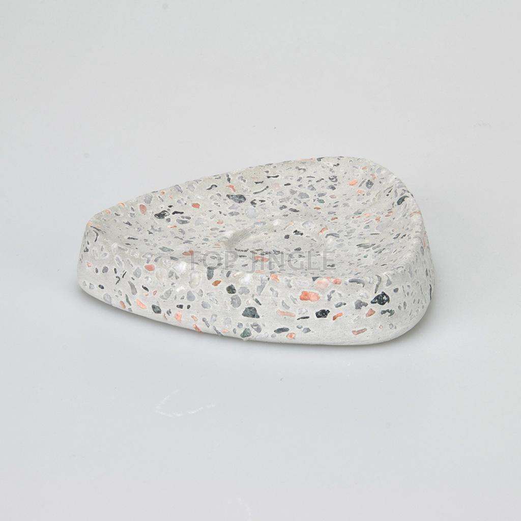 Triangle Shape Cement with Colorful Stone Soap Dish | Taiwantrade