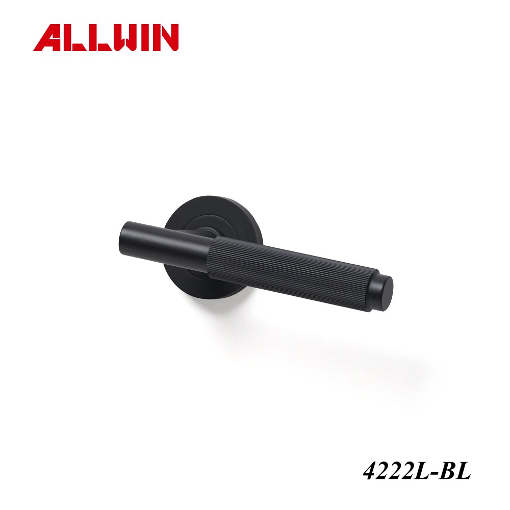 Fancy Solid Brass Straight Knurled Linear Lever Door Handle In Matte ...