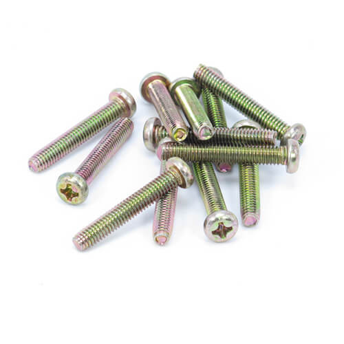 Machine screw stock lot phillips pan head metric M5x30 yellow zinc ...