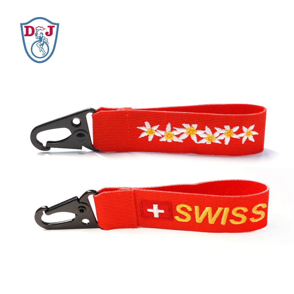 Custom Eco Fabric Embroidery Swiss Key chains for Fashion accessories ...