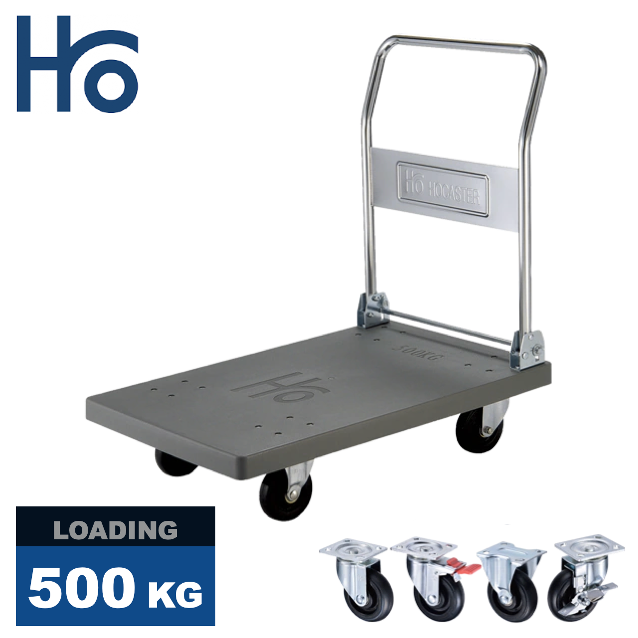 Industrial 500kg Plastic Foldable Hand Push Cart | Taiwantrade