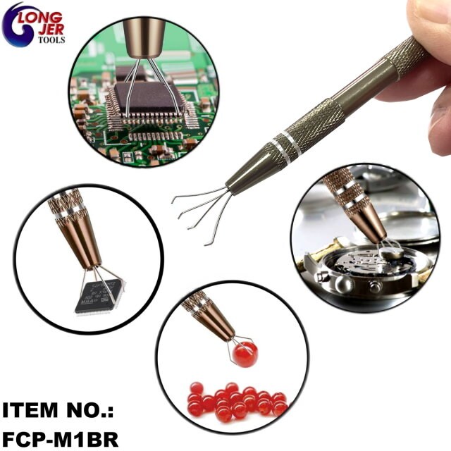Mini 4 Prong Retractable Gripper IC Pick UP Tool
