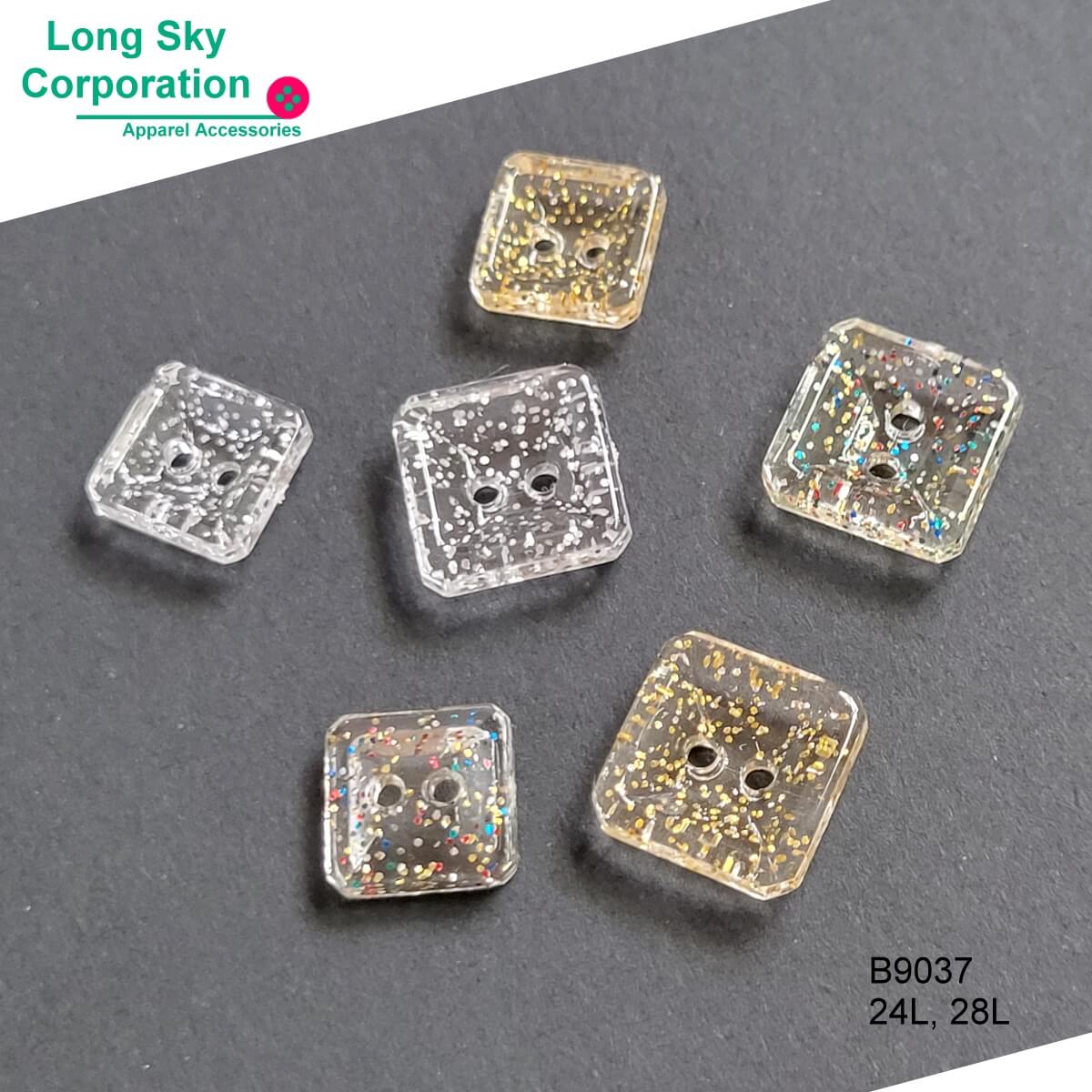 Silver glitter button, Gold glitter button, Colored glitter button, Square button (B9037/24L,28L ...