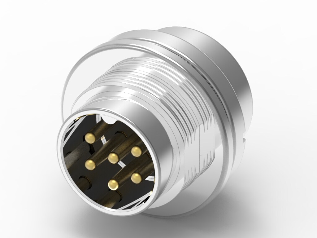 DIN M16(M) 6PIN Rear Lock Solder Type(Lock:M18*0.75) | Taiwantrade