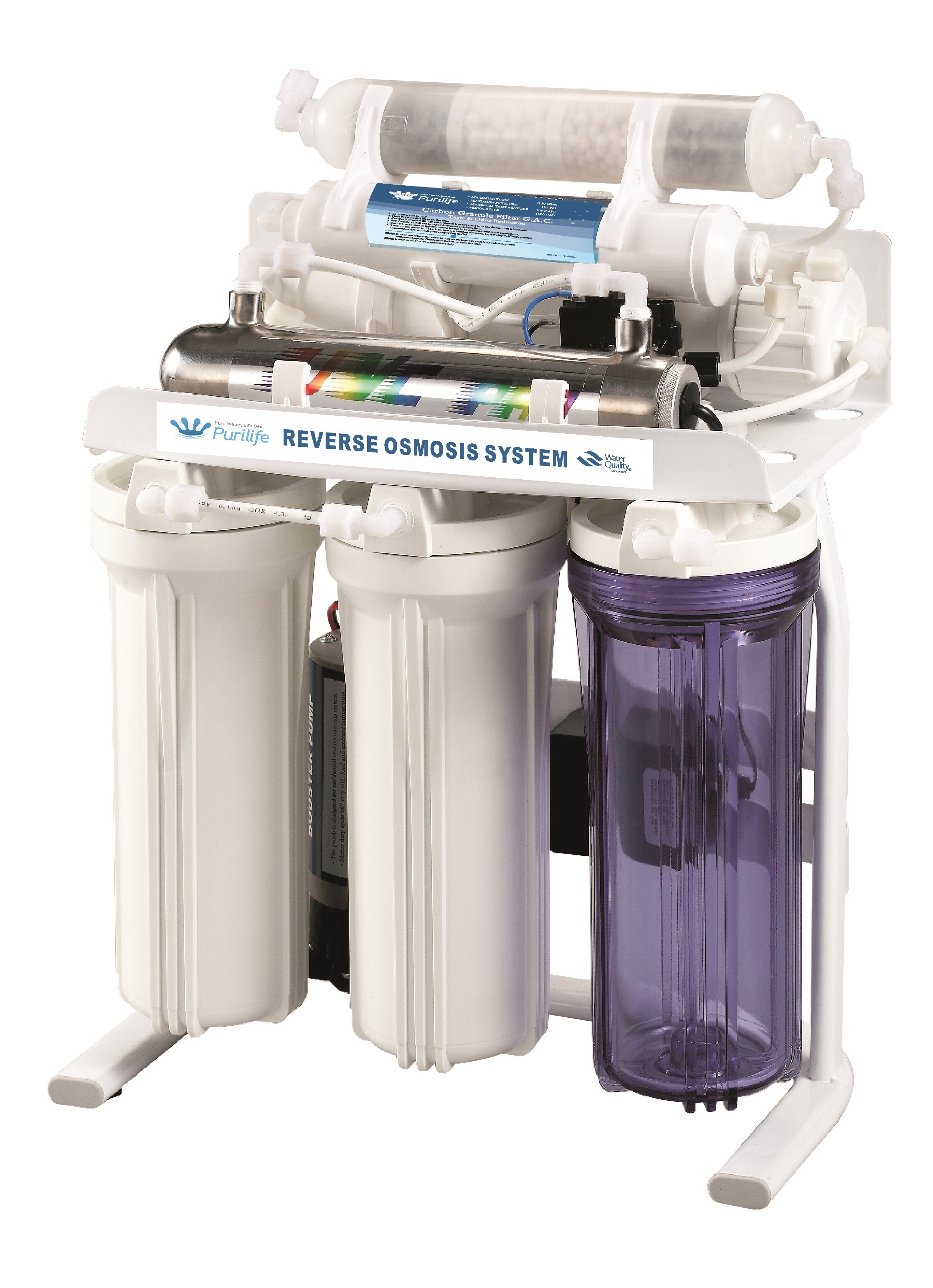 7 Stages RO Purifier With UV Lamp and Pump, 50 GPD | Taiwantrade