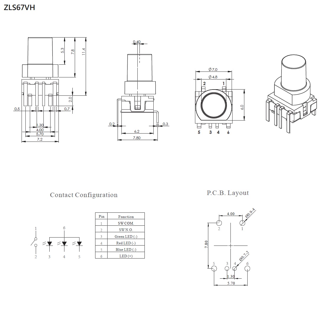 Illuminated Tactile Button Switches_ZLS67VH-PBR-A-R2SA1 | SHANPU CO., LTD.