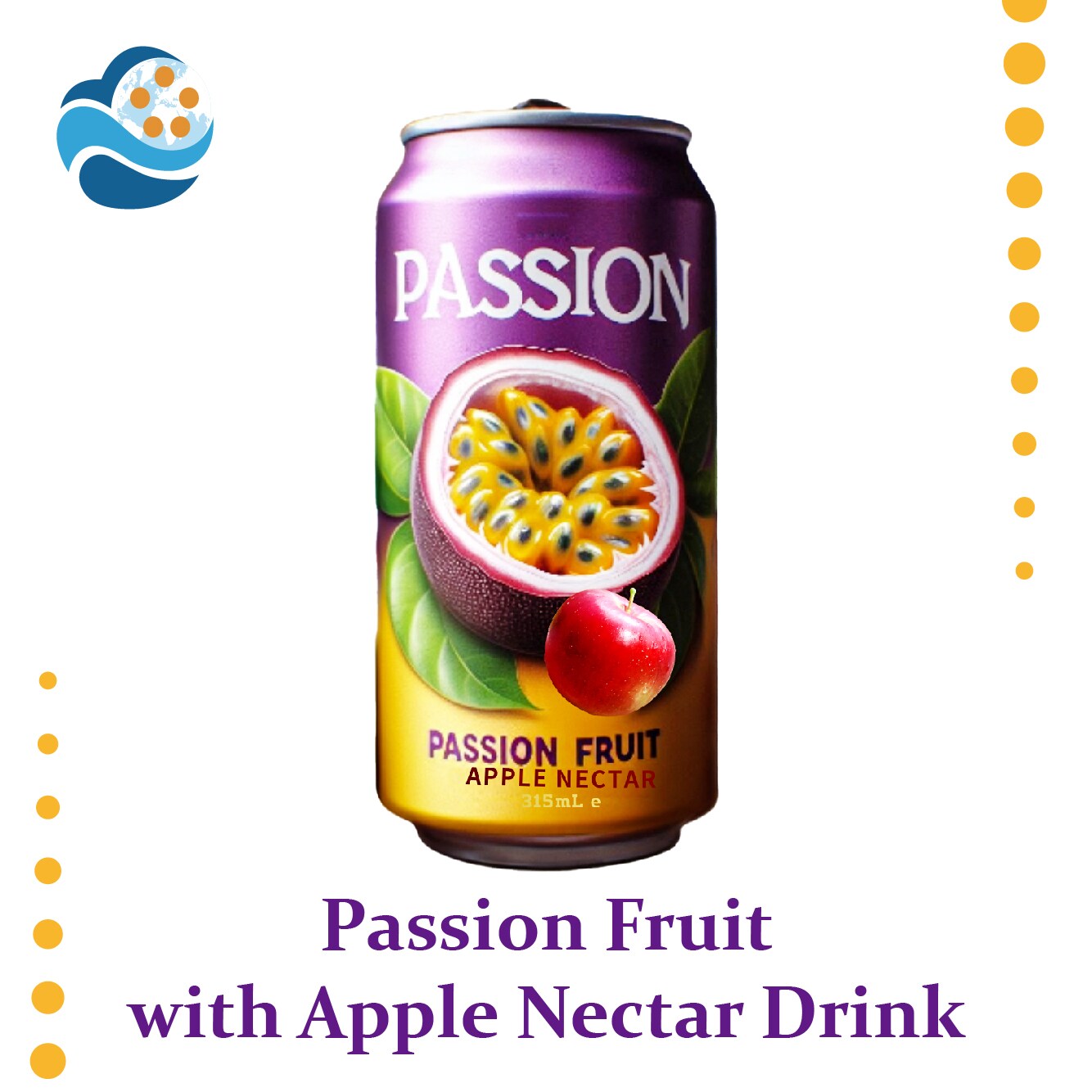 Canned Flavored Iced Tea Drink Made of Passion Fruit with Apple Nectar ...