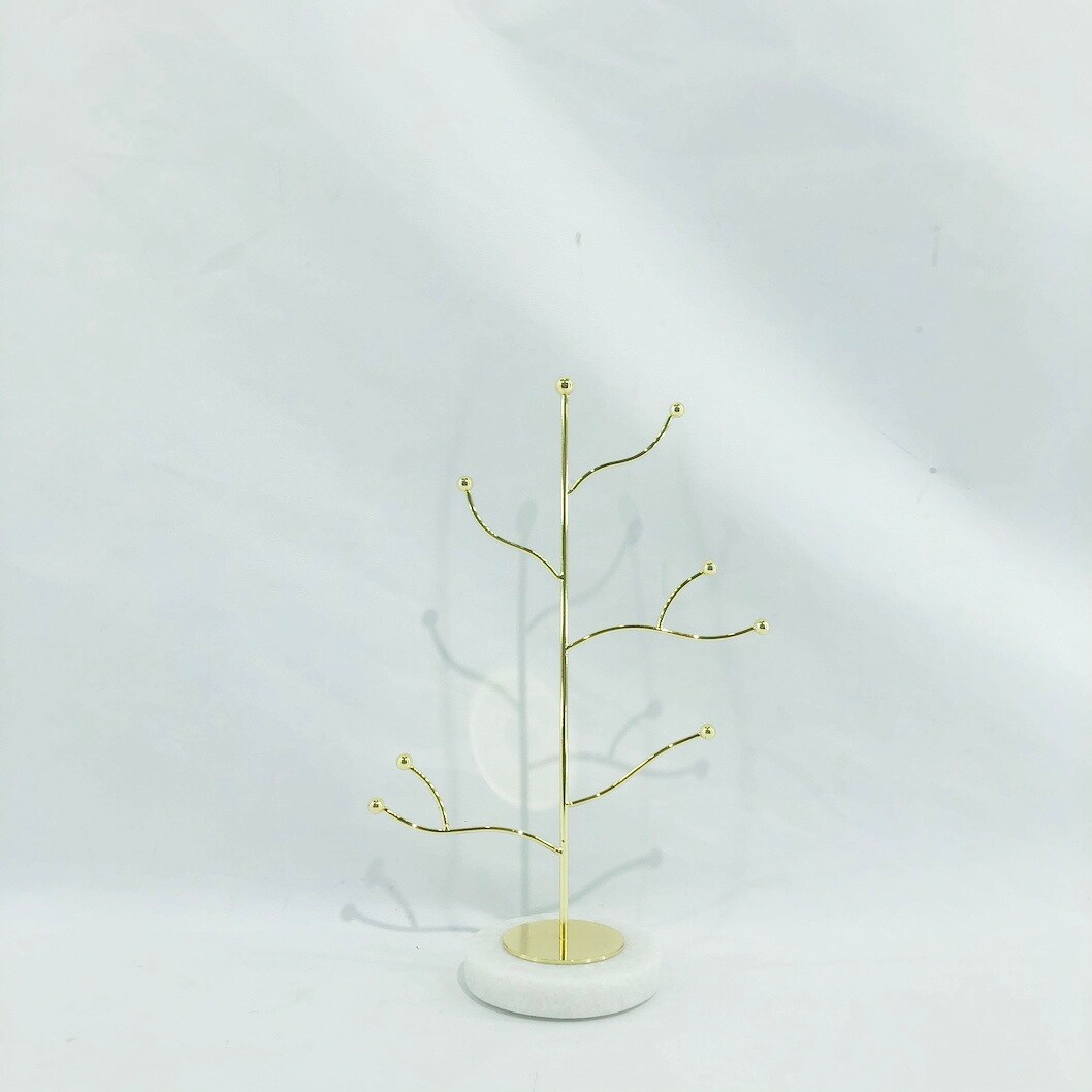 GOLD METAL TREE JEWELRY HOLDER WITH MARBLE BASE | Taiwantrade