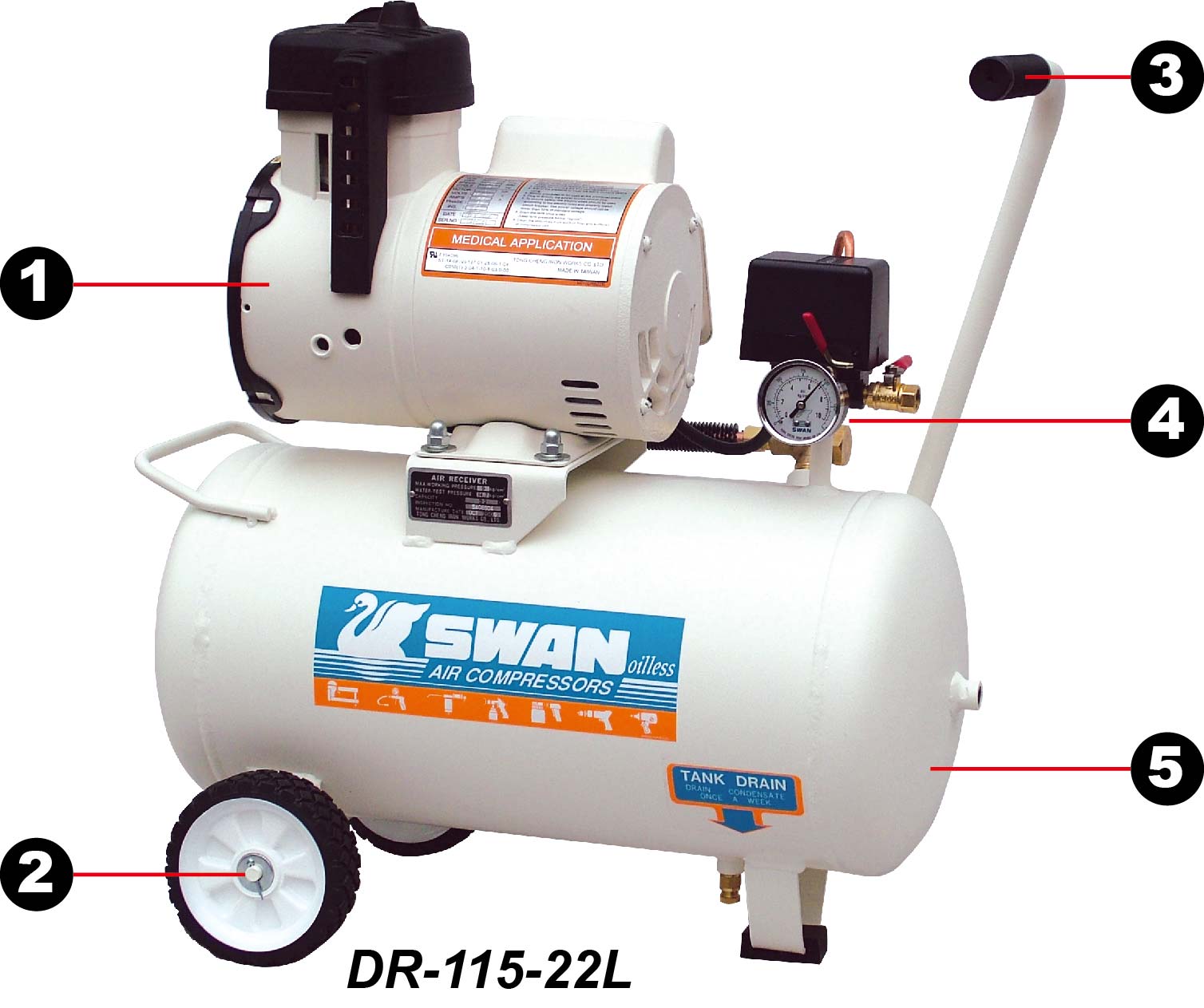 swan air compressor DR series (1.5~2HP) | TONG CHENG IRON WORKS CO., LTD.