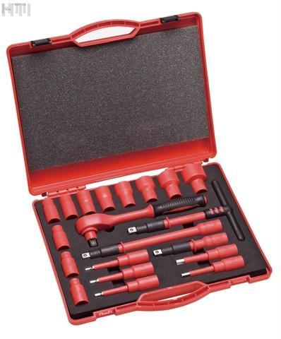 1/2" DR. 1000V Insulated Socket Set 20PCS, Long Hex Bit Sockets | HAND ...