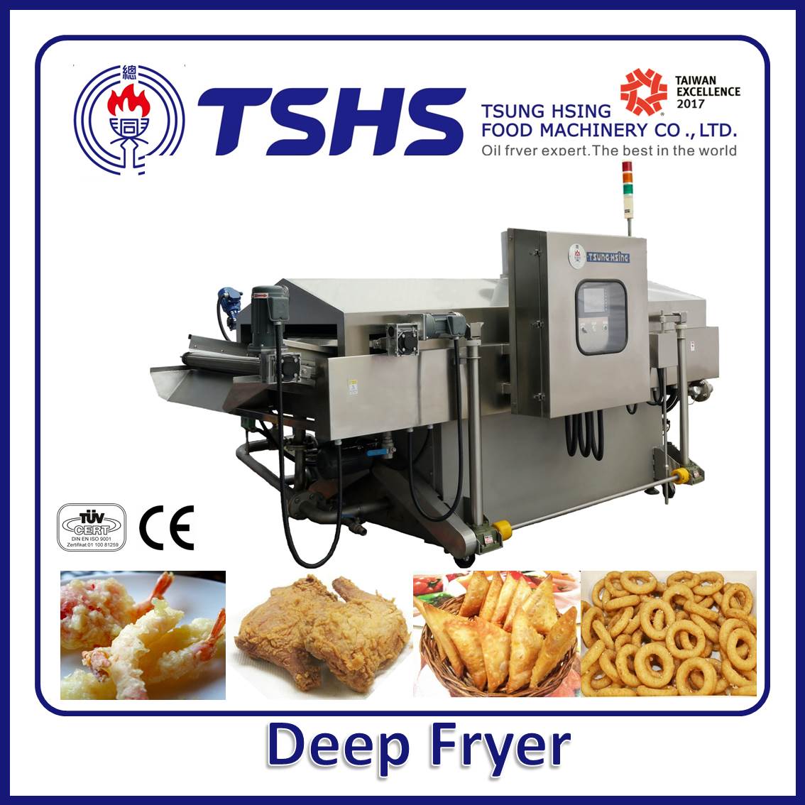 Industrial Continuous Stainless Steel Fish Gas Fryer Machine | Taiwantrade