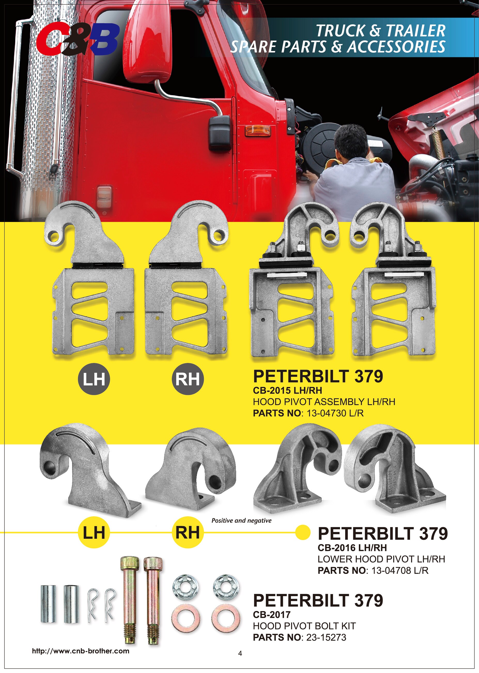 HOOD PIVOT ASSEMBLY for PETERBILT 379 | Taiwantrade.com