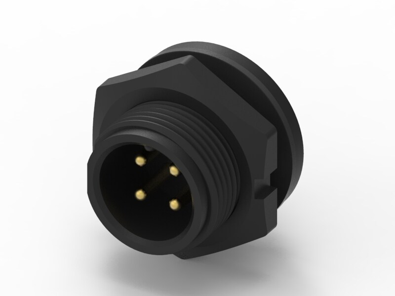 WP B Size (Male Connector/Male Pin) 4PIN Front Lock Solder Type(Screw ...