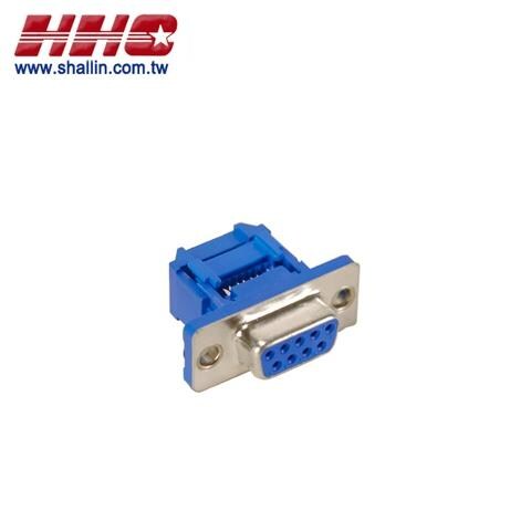 D-sub connector, IDC type 9-socket W/shell, RoHS Directive-compliant ...