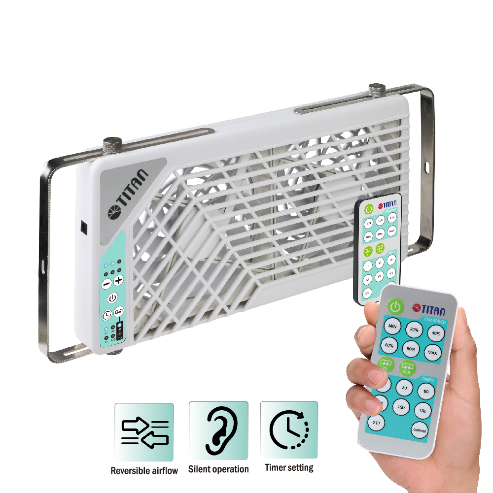 12V DC DOUBLE REVERSIBLE VENTILATION RV FAN WITH WIRELESS CONTROLLER ...