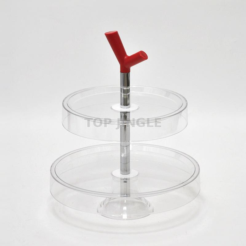 2-TIER ROUND SHAPE SNACK TRAY W/Y SHAPE HOLDER | Taiwantrade.com