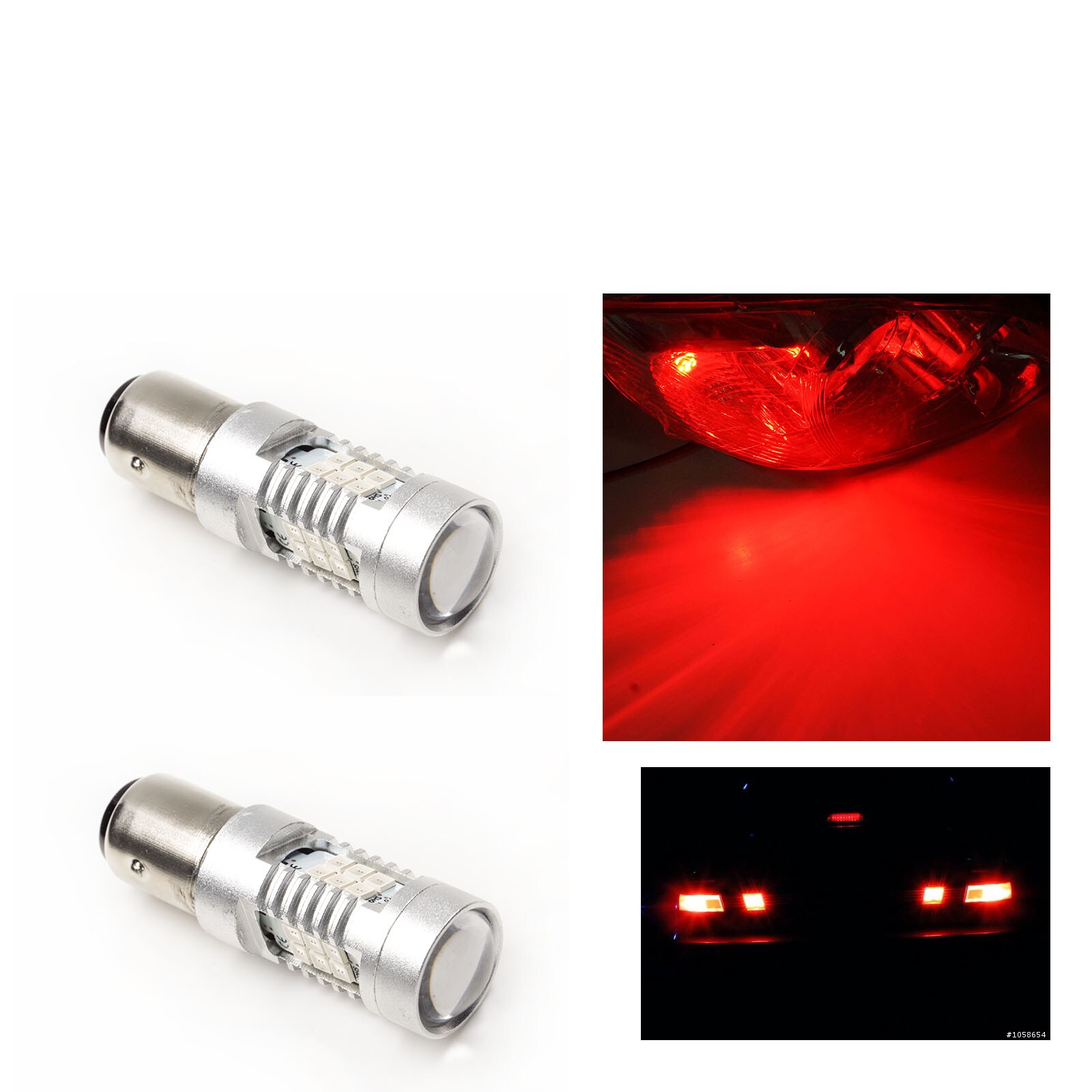 21SMD 2835 LED 1157 1157LL Bay15d Red For Rear Indicator Motorcycle ...