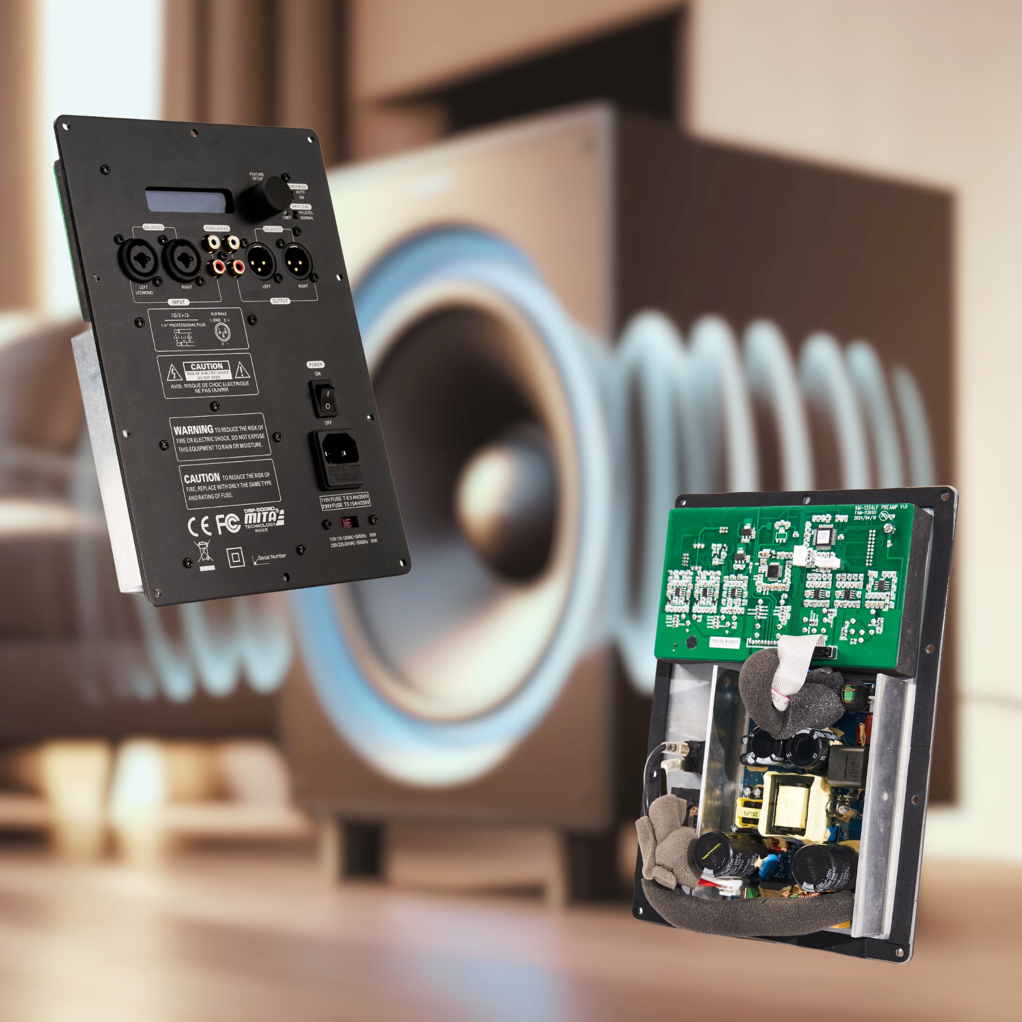 High-Efficiency Class D Subwoofer Plate Amplifier with PFC