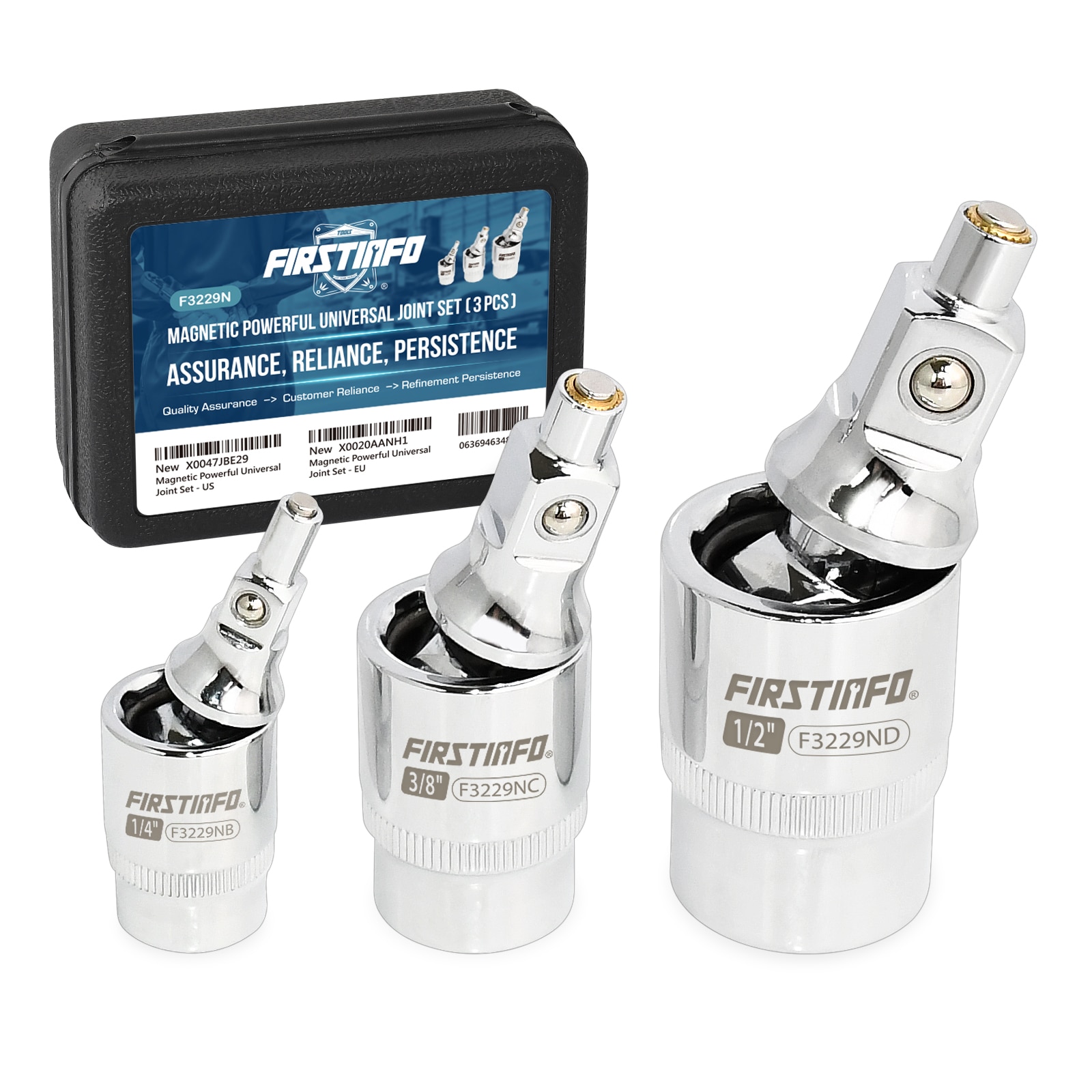 【FIRSTINFO】 3-Piece Magnetic 2-Stage Universal Joint Set | Taiwantrade