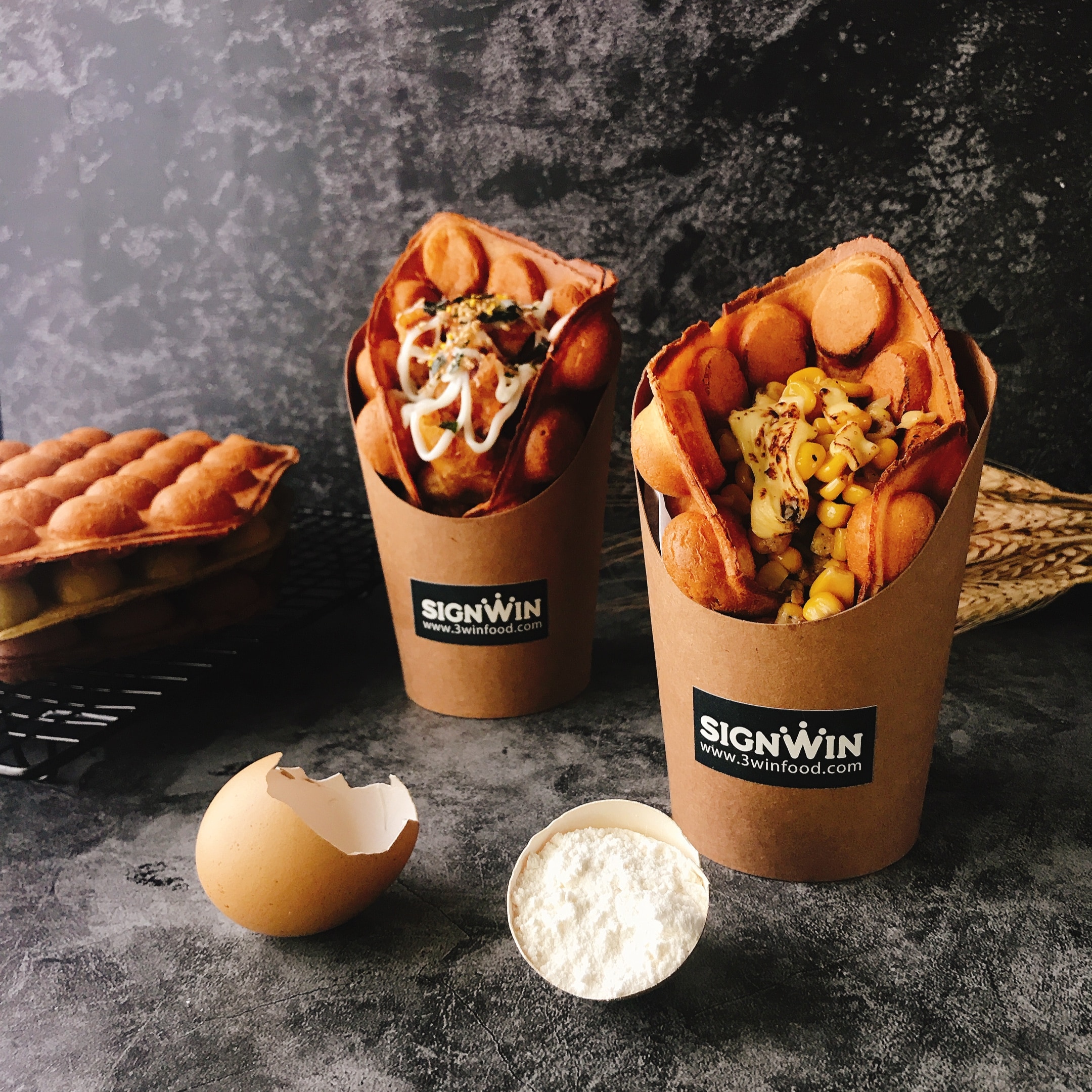 Traditional food Flavorous plain Egg Waffle Powder | Taiwantrade