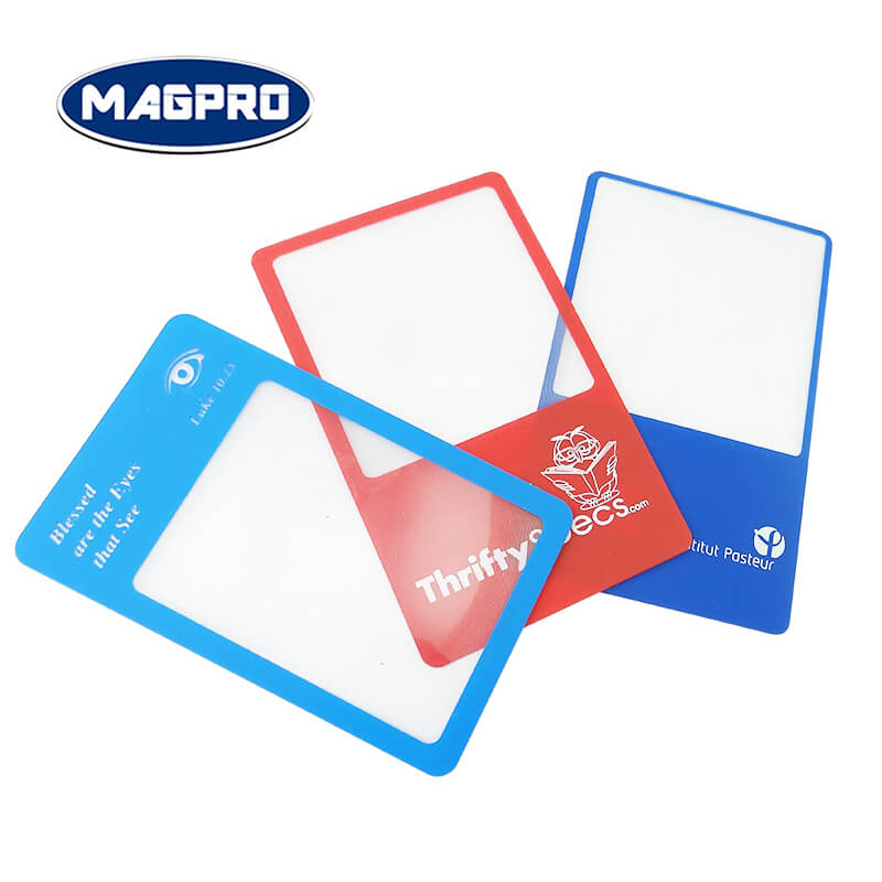 PVC Card Magnifier Rectangular Custom Pocket Size Magnifying Lens ...