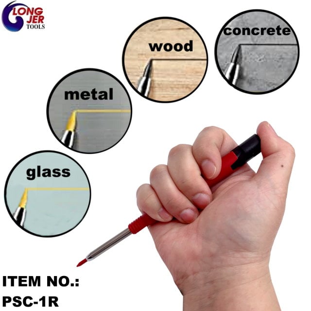 Carpenter Pencil Marker With A Sharpener Refills | LONG JER PRECISE ...