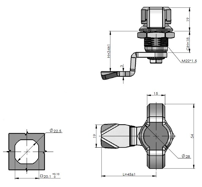 Stainless Steel 316 Wing Knob Waterproof Cam Latch | TAI SAM CORPORATION
