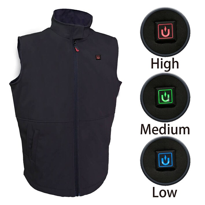 Nanotech Heated Vest with Portable Li-ion Battery Power Bank ...