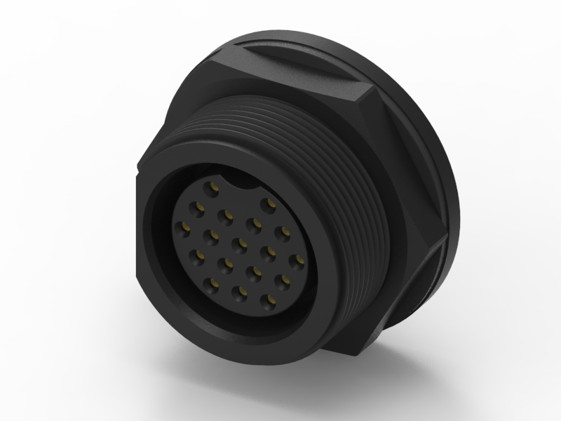 WP D Size(Male Connector/Female Pin) 18PIN Front Lock Solder Type(Screw Thread/Circular Flange ...