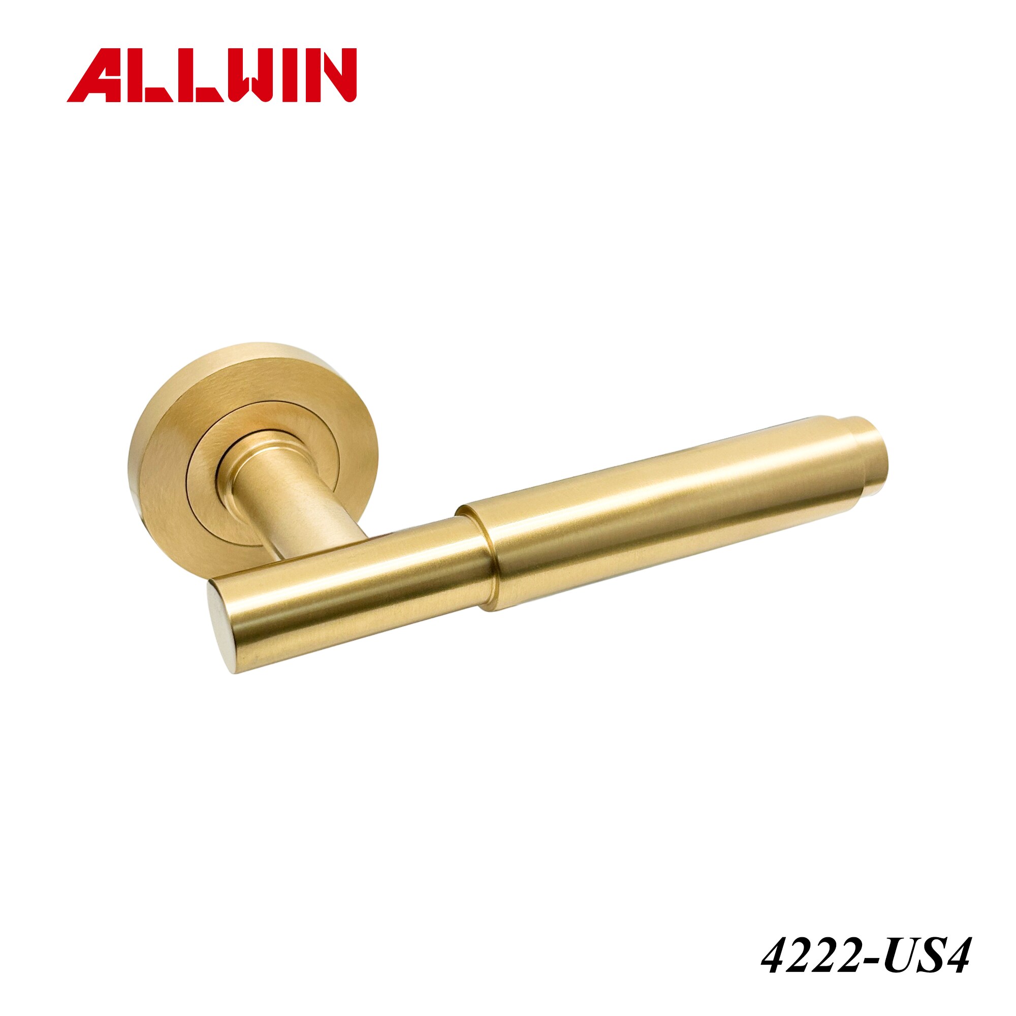 High-Quality Modern Solid Brass Lever Door Handle In Brushed Brass ...
