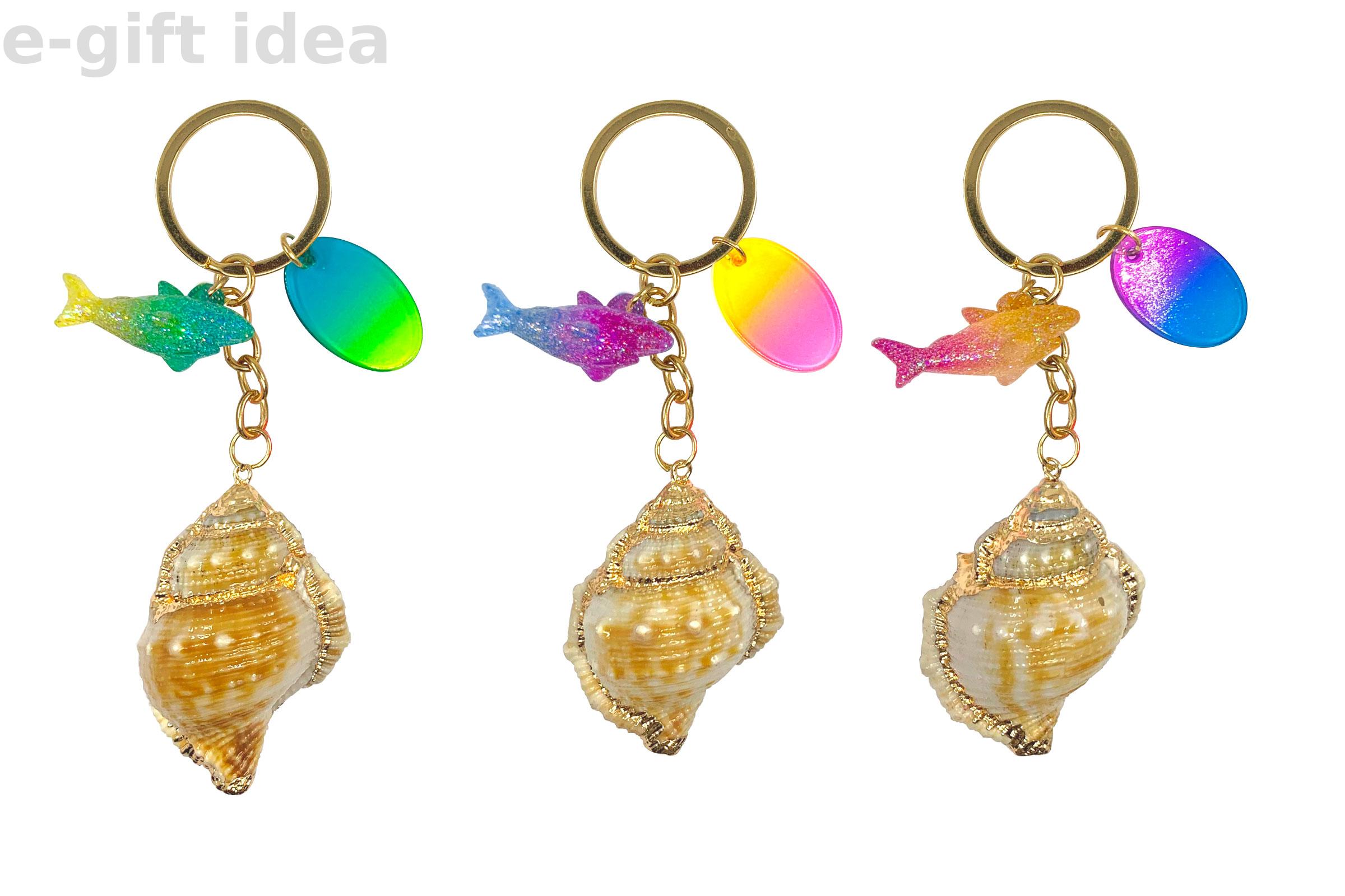 Shark Gold Sea Shell Keychain | Taiwantrade