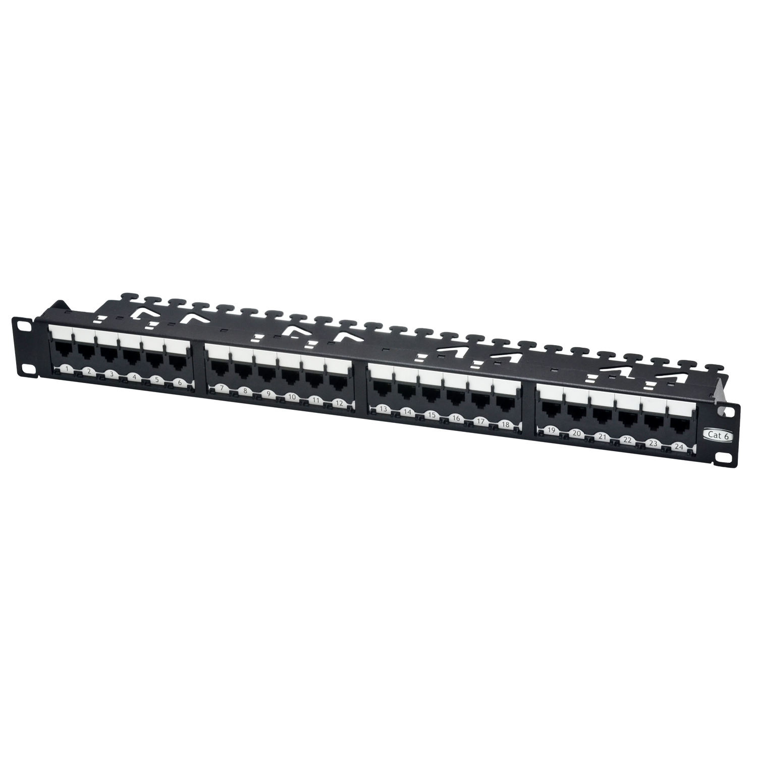 1U 24-Port UTP Super Category 6 Component Level Modular Patch Panel ...