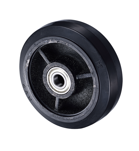 6 inch Cast Iron Core Rubber Heavy Industrial Trolley Wheels ...