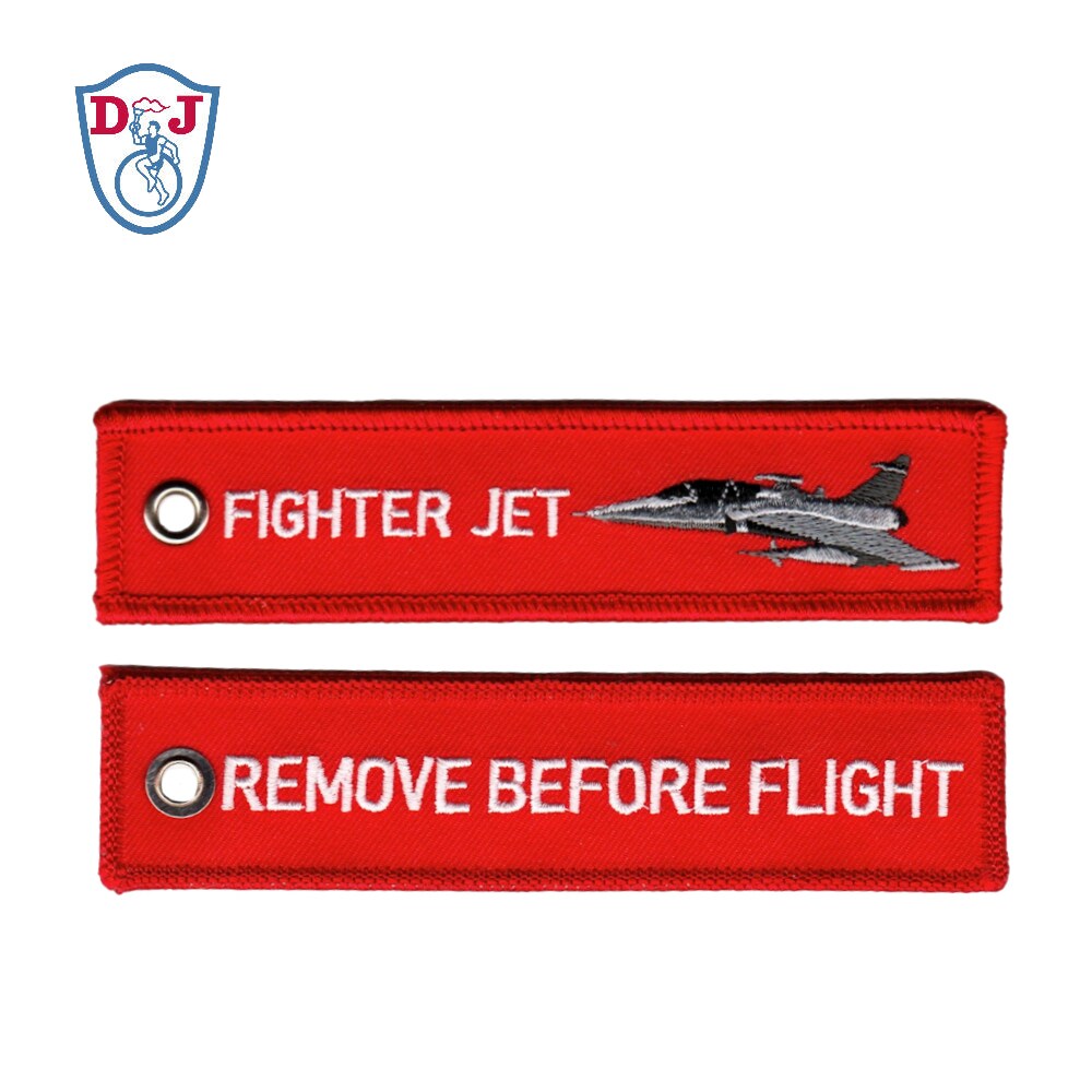 Custom Embroidery Air Flight chains Fabric Key tag Key fob | Taiwantrade