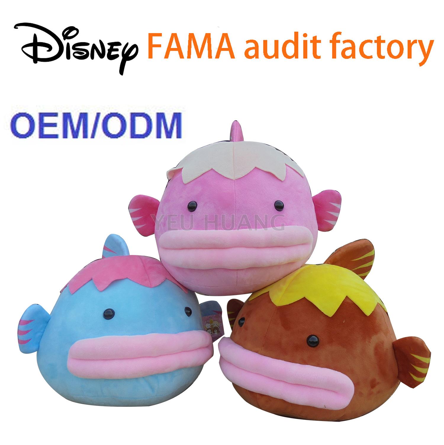 Custom OEM big mouth sea fish plush stuffed animal toy maker supplier ...
