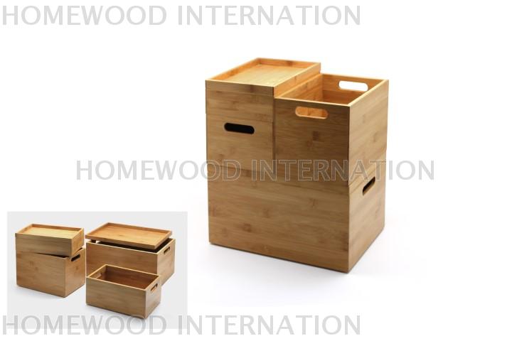 BAMBOO STACKED BOX SET (SET OF 6) | Taiwantrade.com