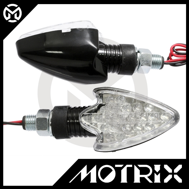 Universal Motorcycle Indicators With E-marked Black Base Clear Lens ...