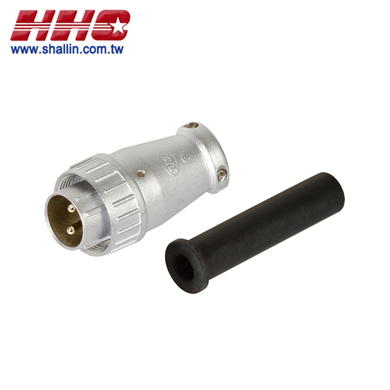 M22 Circular connector, 2P male, 250V 15A W/approval, RoHS Directive ...