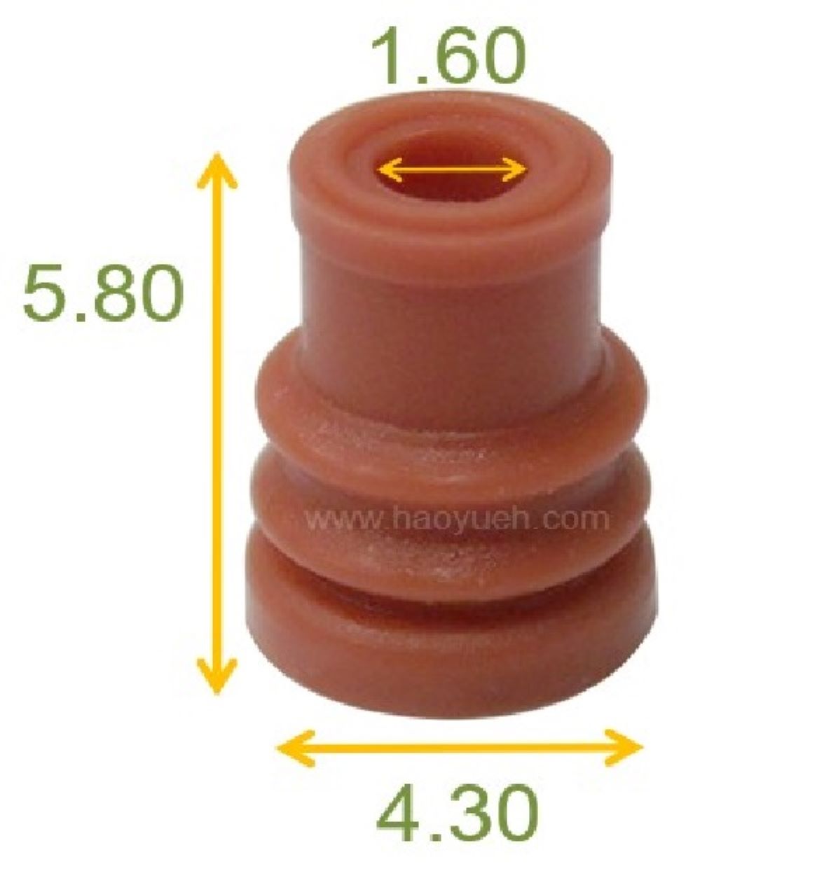 7165-0386 (HY1634), Wire Seal for Wiring Harness, Reddish Brown ...
