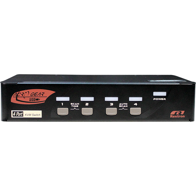 4 Ports 4K DisplayPort KVM Switch With USB 2.0, Audio, Hotkey Control ...