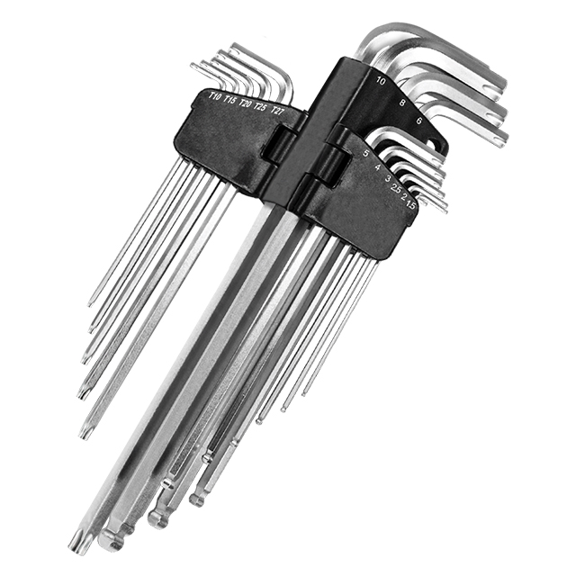 18 PCS EXTRA LONG BALL POINT HEX KEY & TAMPER STAR KEY WRENCH SET ...