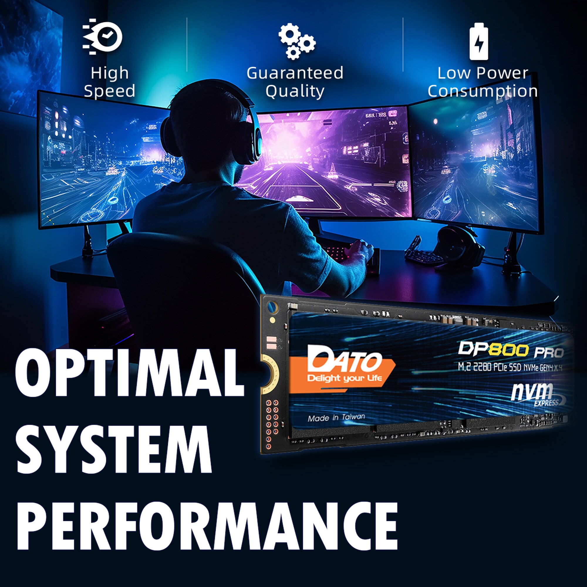 DATO DP800 Pro M.2 2280 PCIe Gen4x4 NVMe SSD Internal Solid State Drive ...