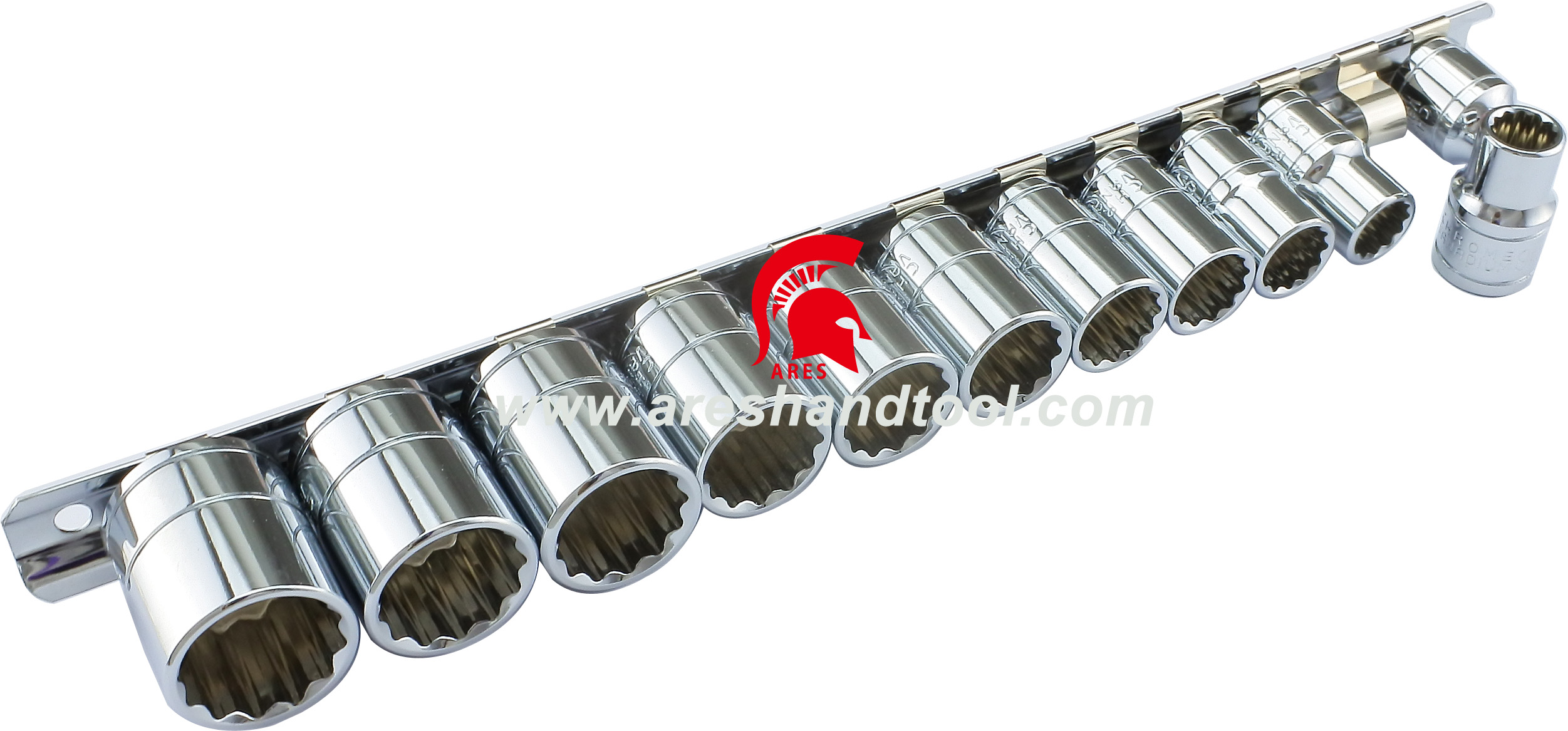 3/8" Dr. Bi- Hexagon Socket Set on Rail (Metric) | Taiwantrade