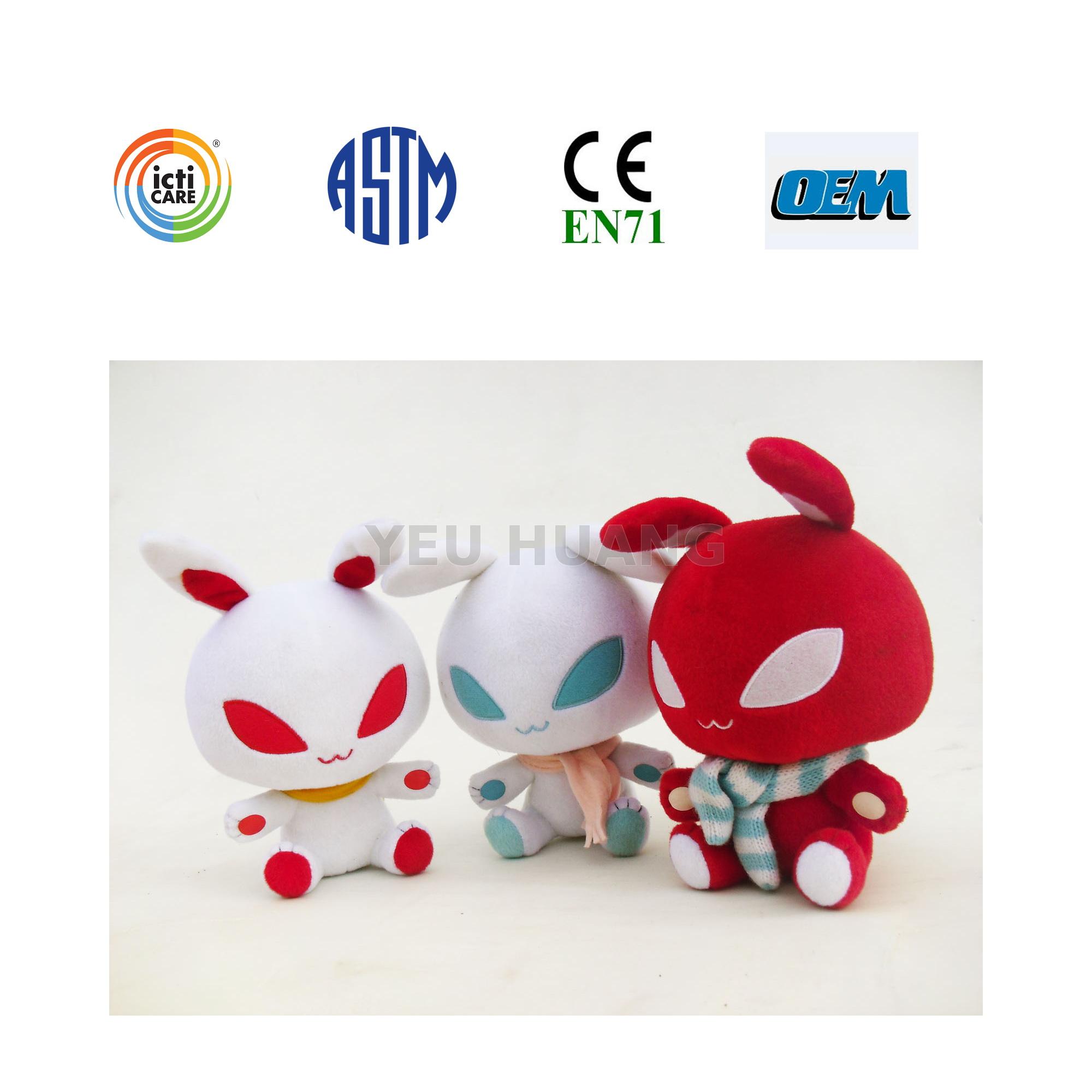 Custom 7 inches plush alien rabbit for crane machine stuffed animal toy ...