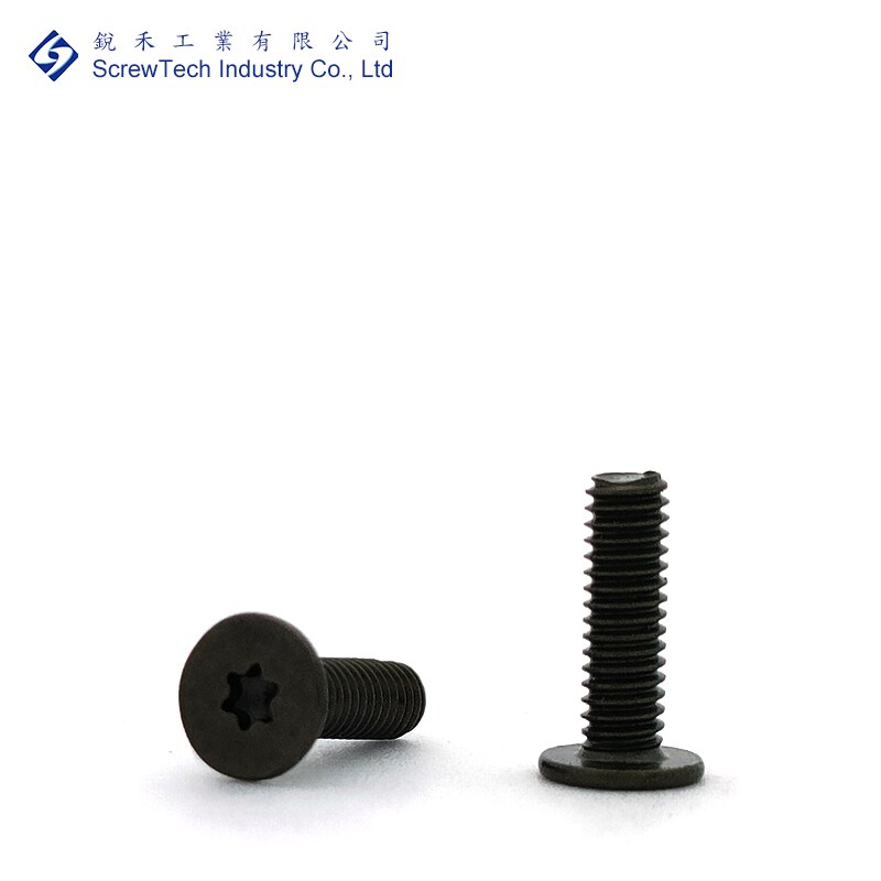 【ScrewTech】Wafer Head, Hexalobular, M2.5x8, Machine Screw, Black Nickel ...