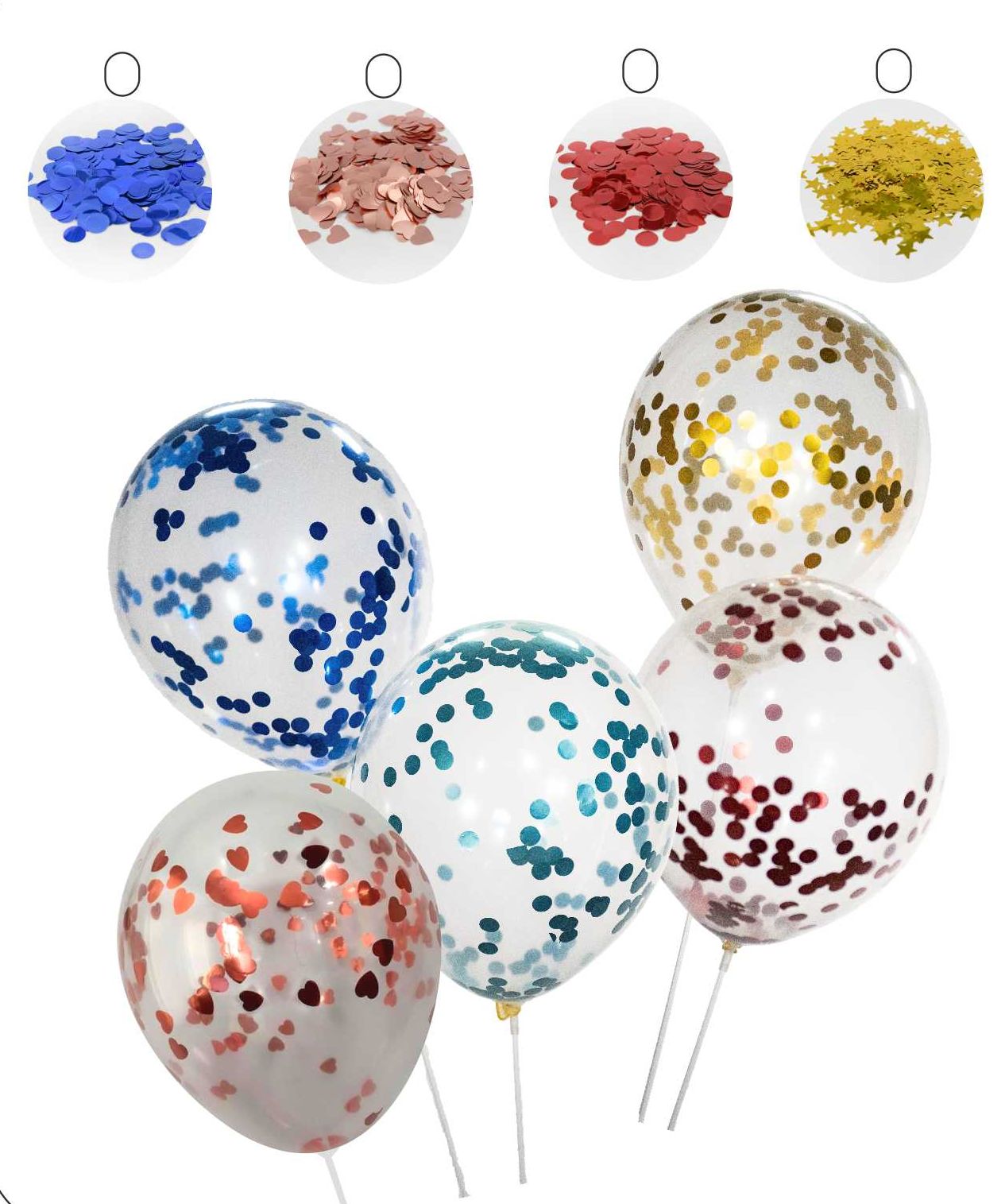 Multicolored confetti balloons for birthday party | Taiwantrade.com