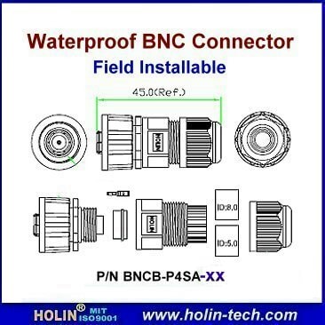 Waterproof BNC Connector used for Coaxial Cable | Taiwantrade