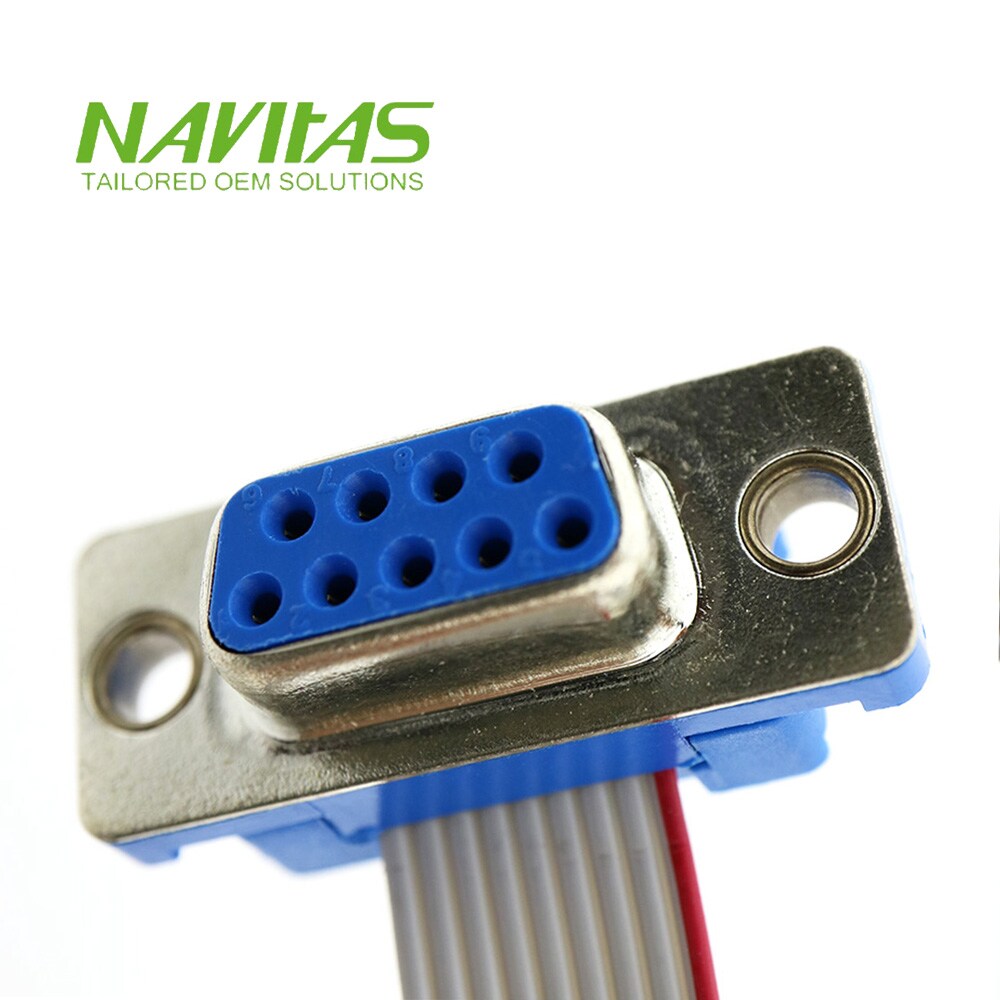 D-sub 9pin to IDC 10 pin 2.54mm Pitch Ribbon Flat Cable Assembly ...