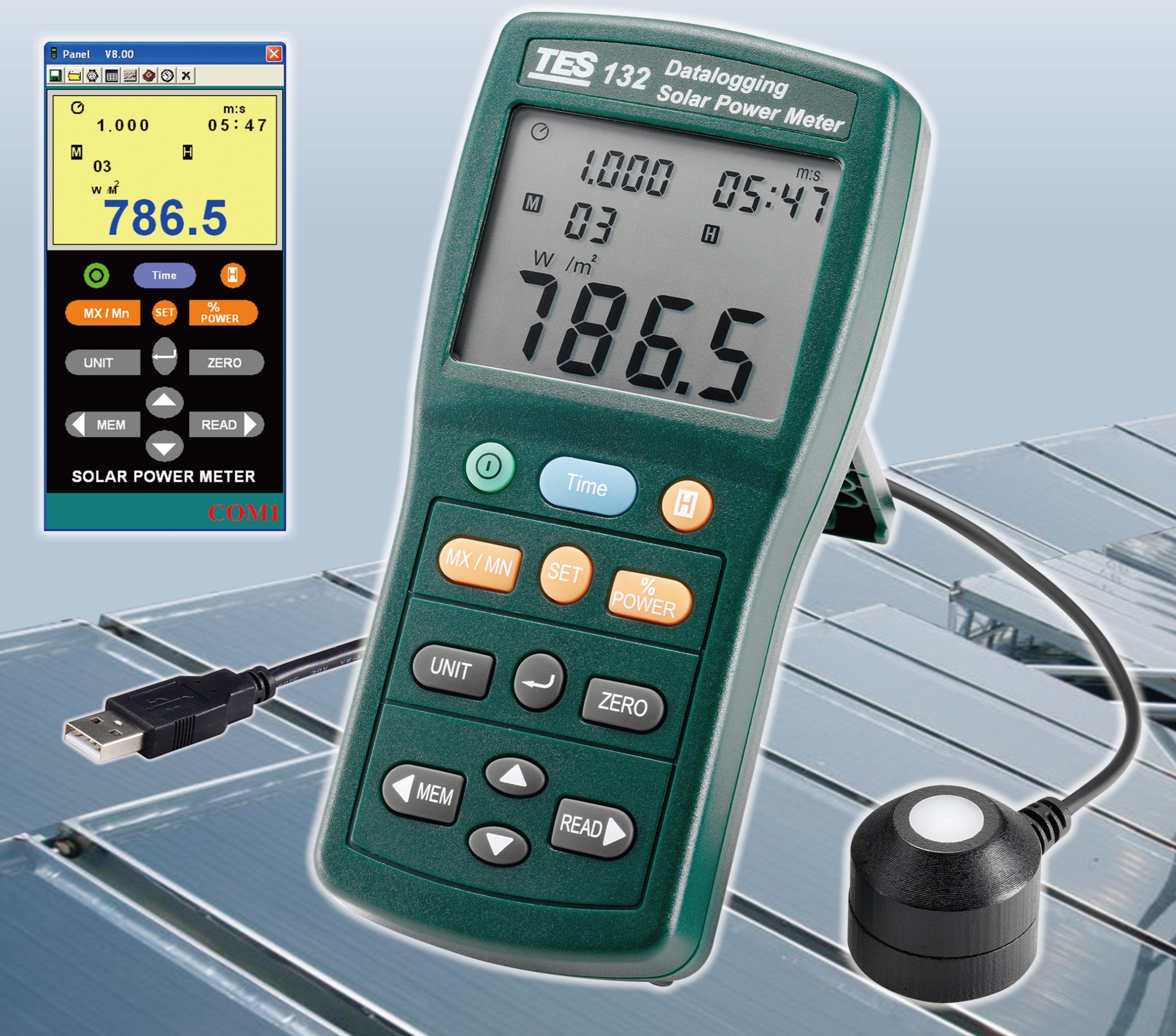 Datalogging Solar Power Meter