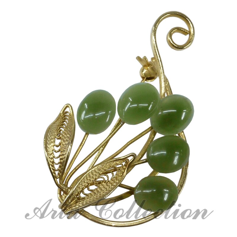 Taiwan jade brooch - 8x10mm oval shape | Taiwantrade.com